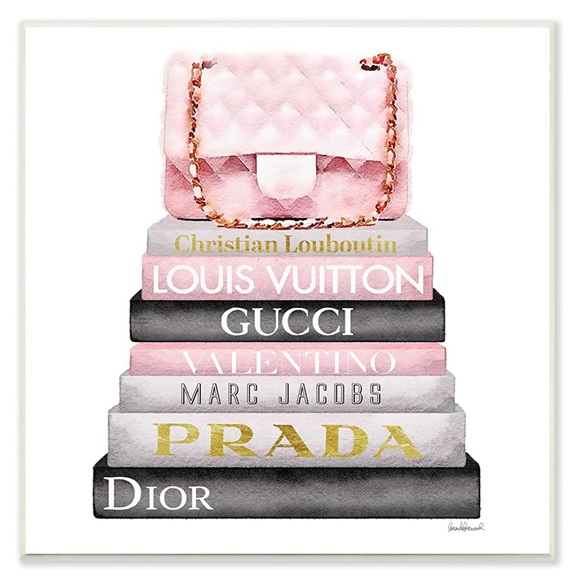luxury rebel | Art | Luxury Brands Wall Art Wooden Chanel Dior Gucci Louis Vuitton 2x12 Inch ...